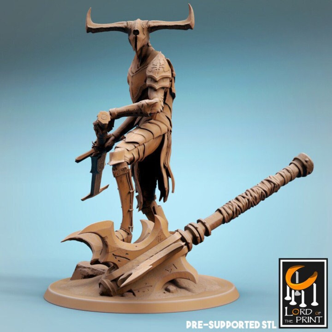Horned Demon V6 Dnd Miniatures Compatible With 28mm 32mm Fantasy Minis ...