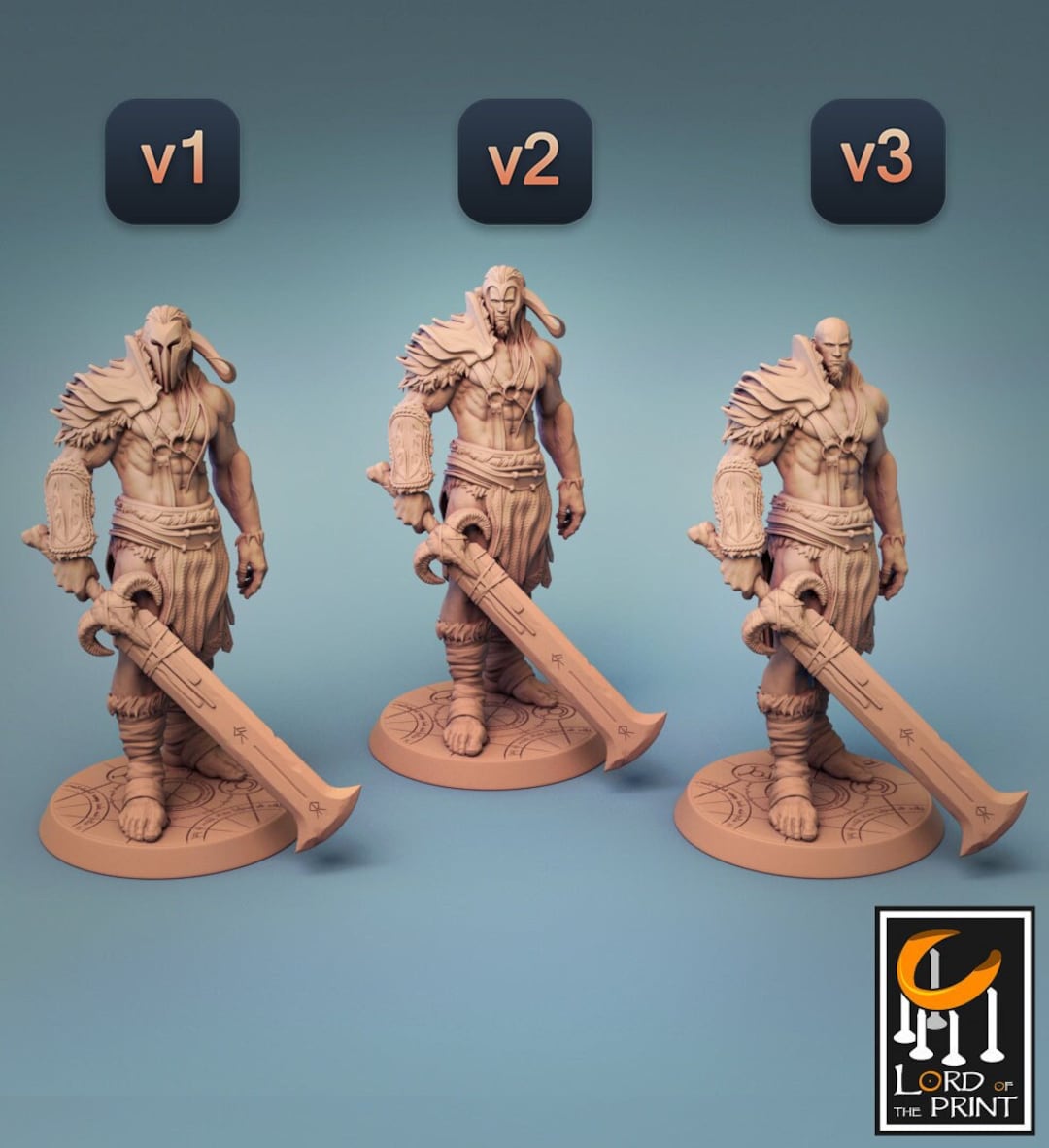Goliath Barbarian Fighter Dnd Miniatures Compatible With 28mm 32mm ...