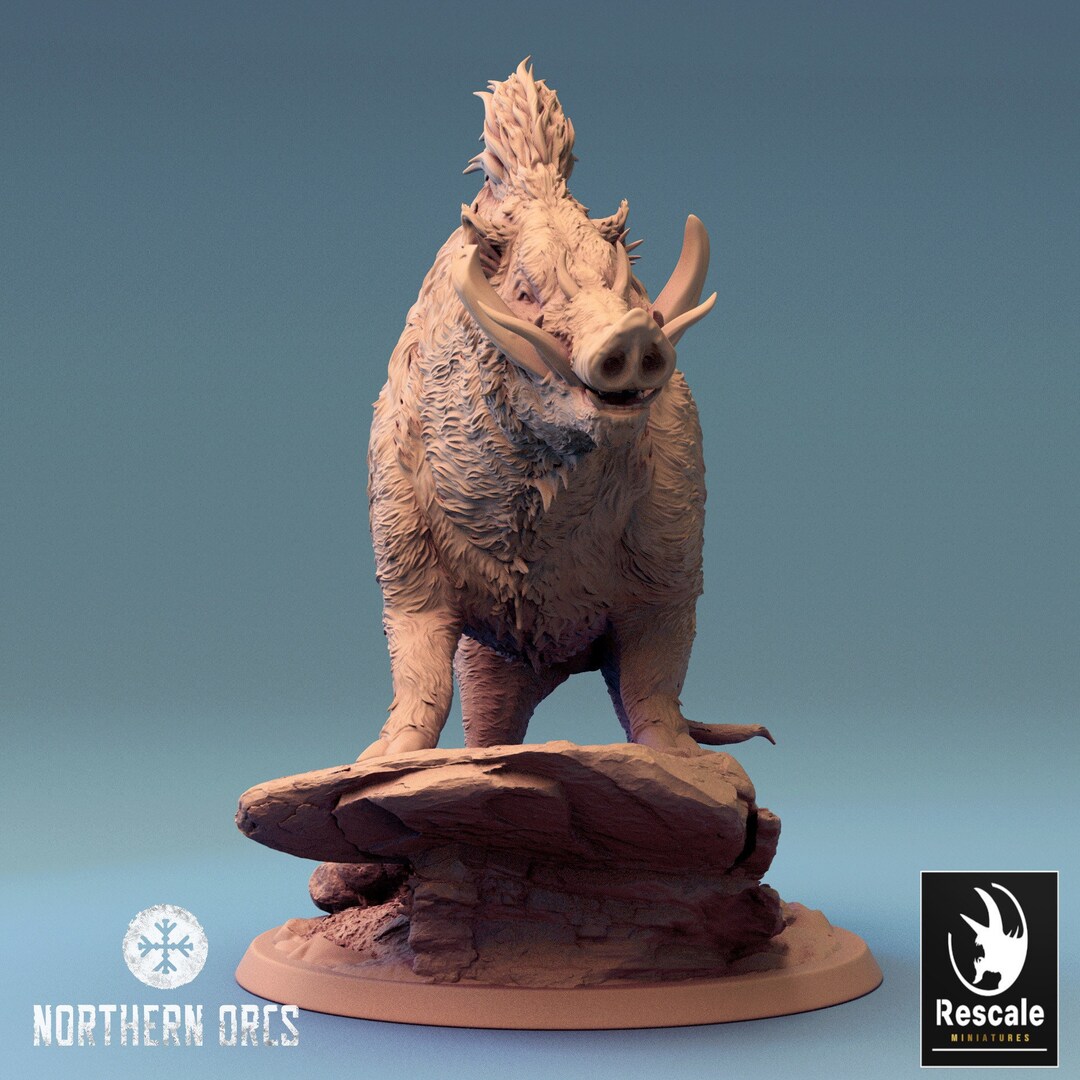 Boar Miniature V4 Premium Dnd Miniature Mini | Resin 3D Printed | 28mm ...