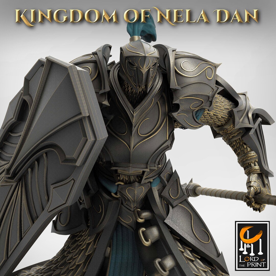 Elf Paladin Knight V5 Dnd Miniatures Compatible With 28mm 32mm Fantasy ...