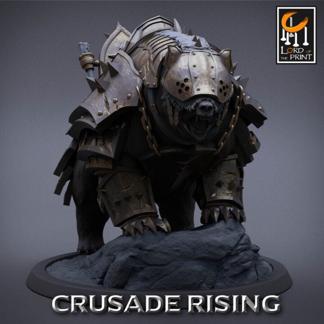 Armored Bear Companion V4 Premium Dnd Miniature Mini Warrior Fighter ...