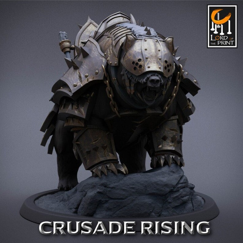 Armored Bear Companion V4 Premium Dnd Miniature Mini Warrior - Etsy