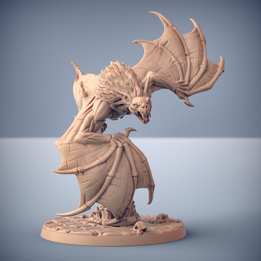 Flying Demon B Dnd Miniatures Compatible With 28mm 32mm Fantasy Minis ...