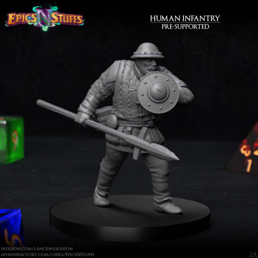 Human Infantry V2 Paladin Knight Premium Dnd Miniature Mini Warrior ...