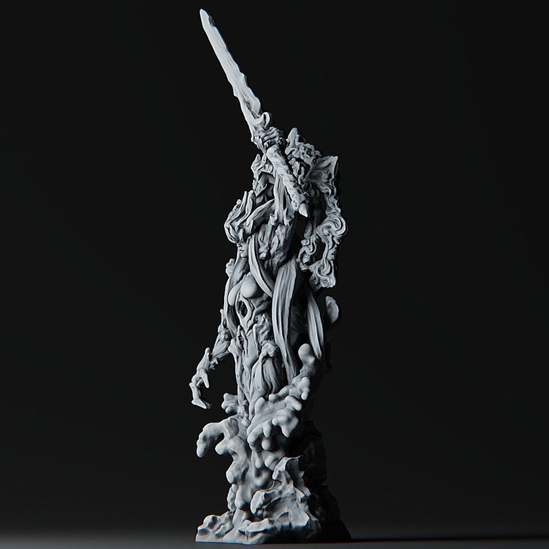Female Fire Titan Dnd Miniatures Compatible With 28mm 32mm Fantasy ...