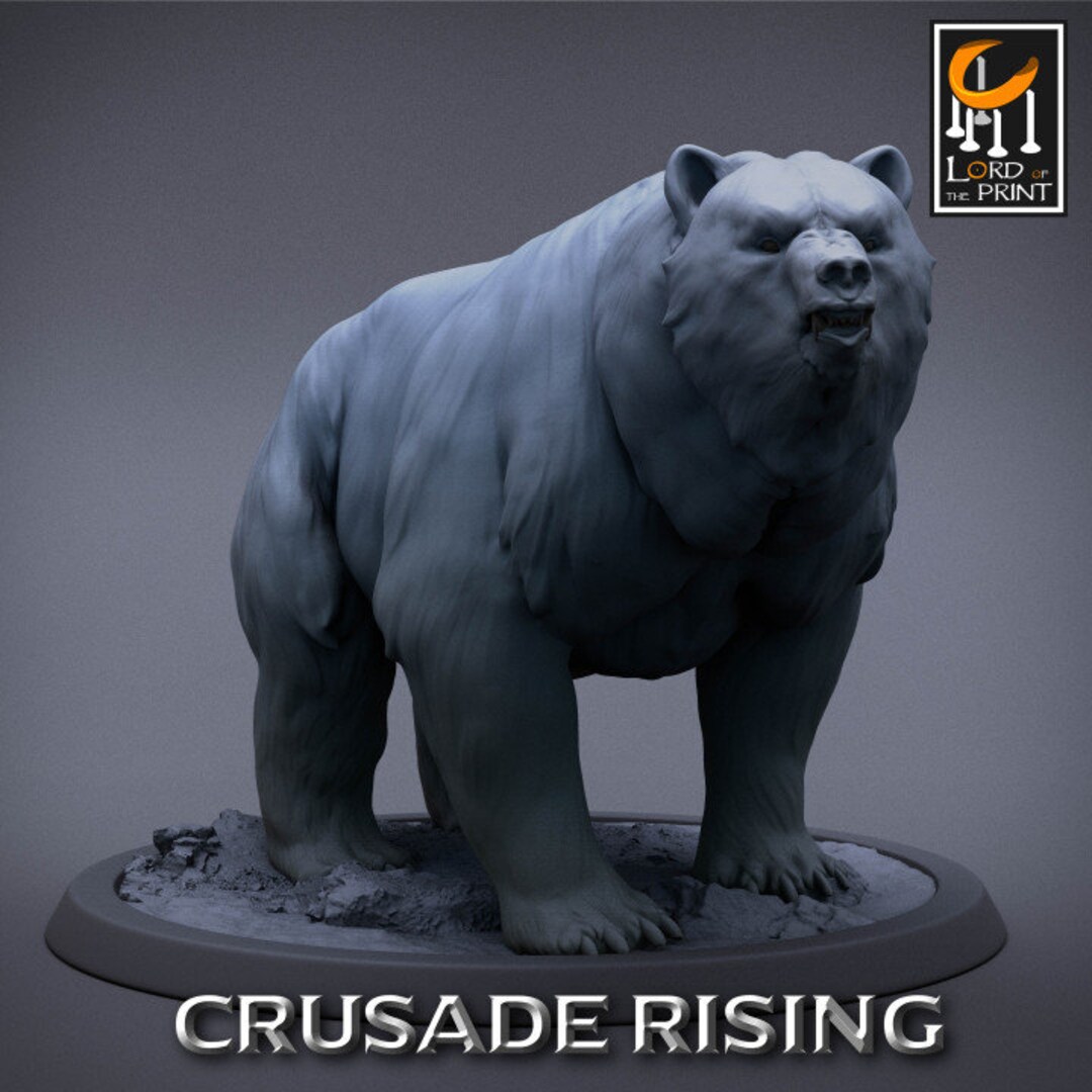 Wild Bear Companion V5 Dnd Miniature Mini Warrior Fighter | Resin 3D ...