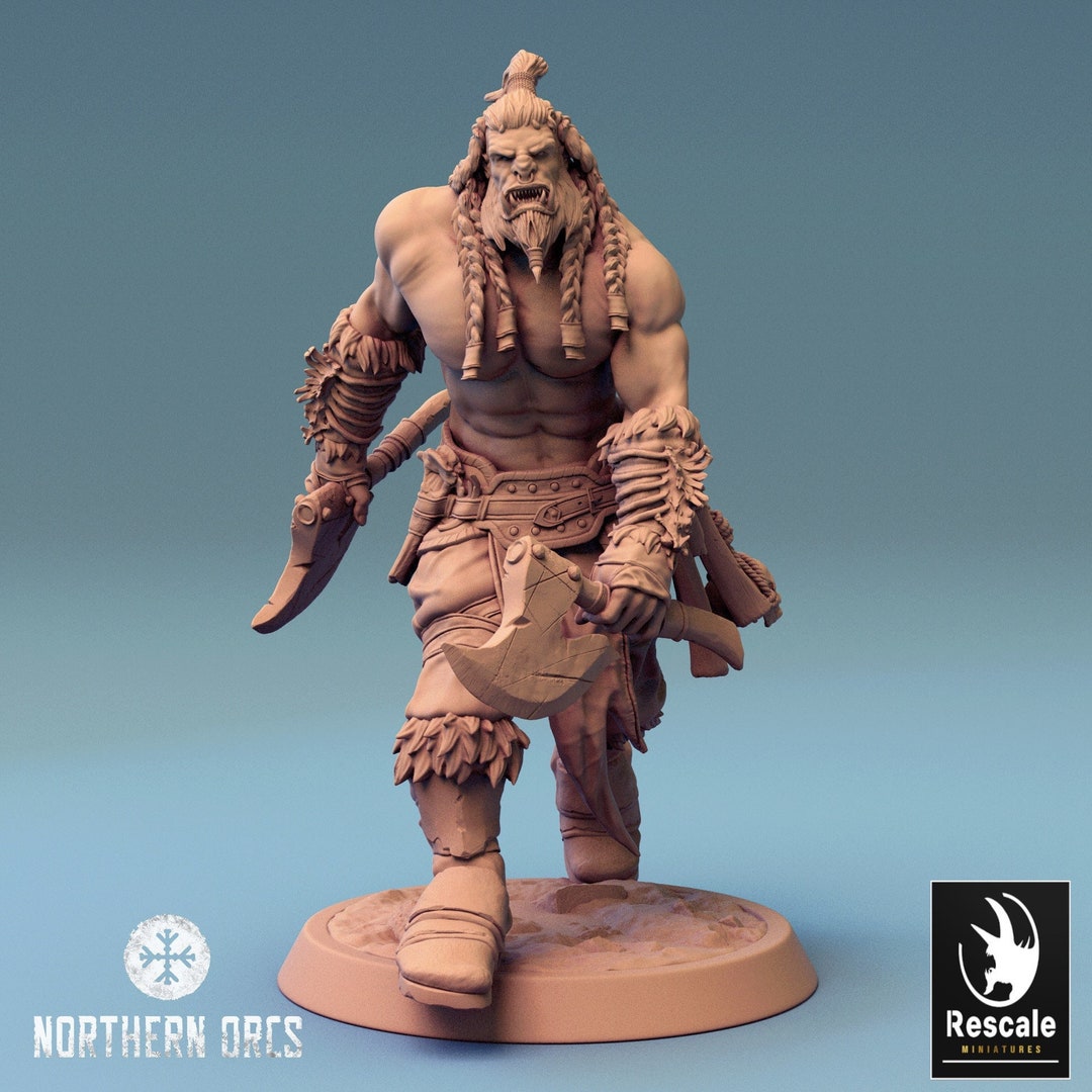 Orc Barbarian Marauder Axe V5 Oathbreaker Premium Dnd Miniature Mini ...
