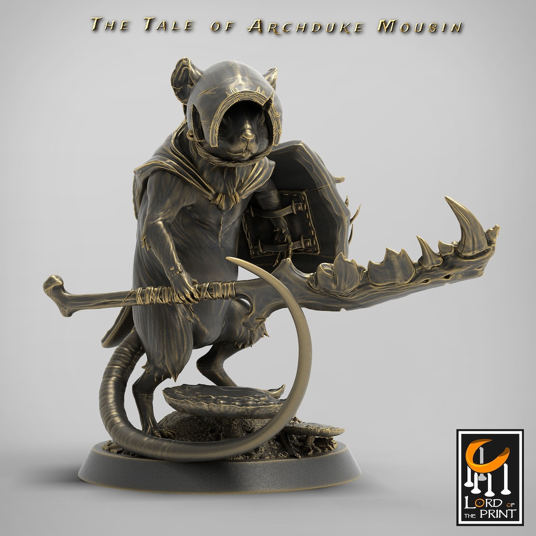 Mousefolk Paladin V9 Dnd Miniatures Compatible With 28mm 32mm Fantasy ...