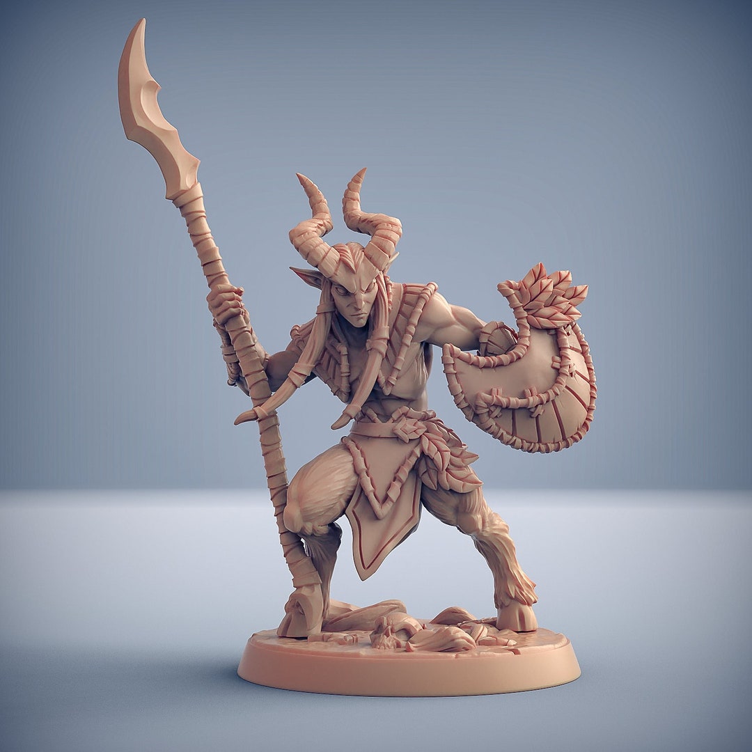 Satyr Warrior C Premium Dnd Miniature Mini | Resin 3D Printed | 30354 ...