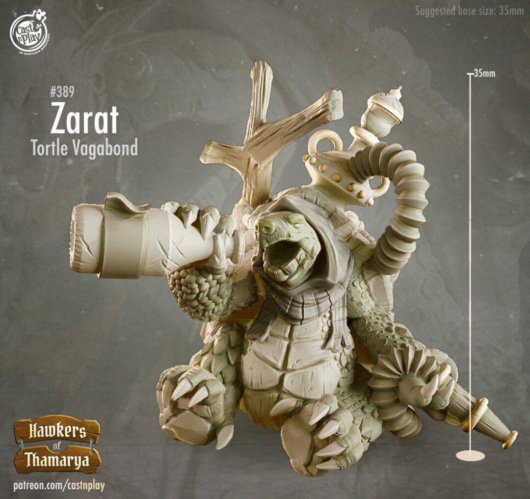 Tortle Vagabond Zarat Turtle Monk Premium Dnd Miniature Mini | 28mm ...