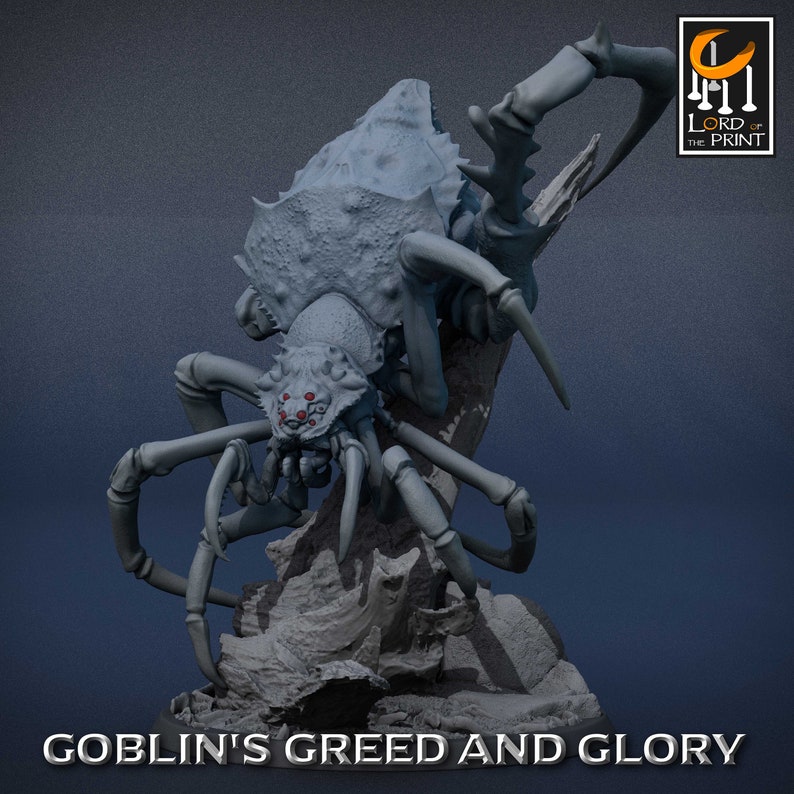 Giant Spider V2 Dnd Miniatures Compatible With 28mm 32mm Fantasy Minis ...