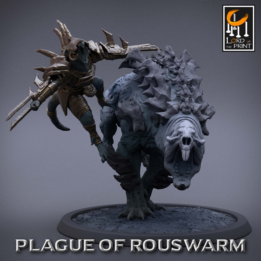 Ratfolk Rider V5 Premium Dnd Miniature Mini Rat Folk Mousefolk Mouse ...