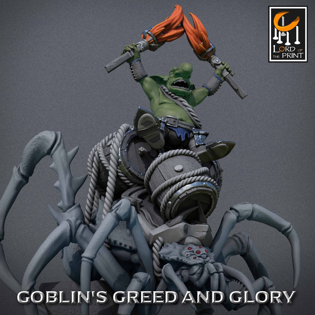 Goblin Rider V11 Premium Dnd Miniature Mini Sanded & Primed 28mm 32mm ...