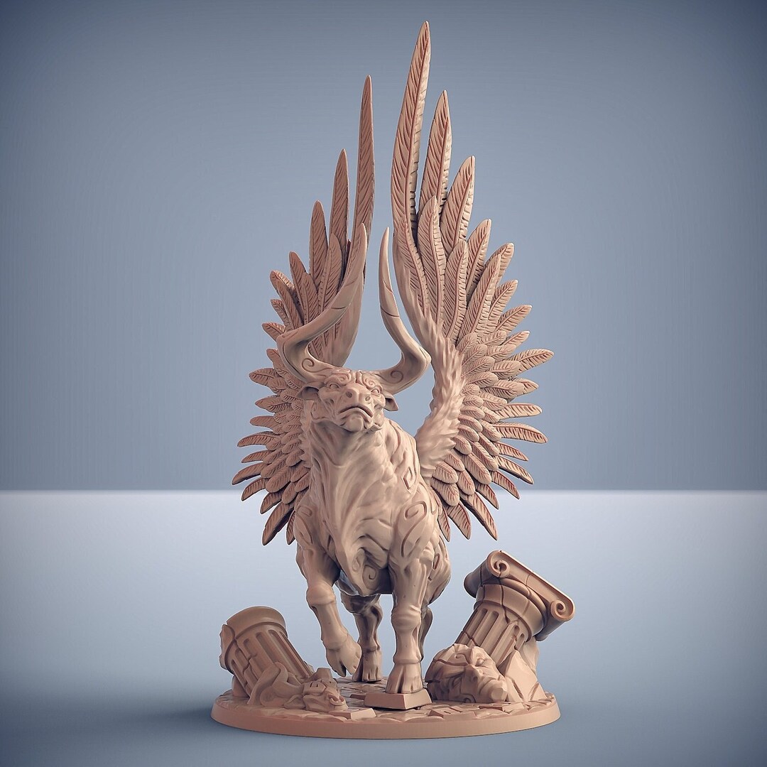 Winged Bull Premium Dnd Miniature Mini | Resin 3D Printed | 30189 - Etsy