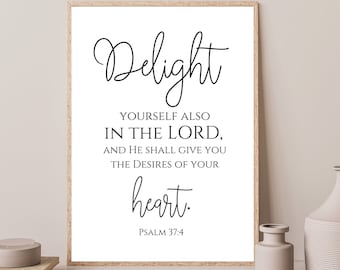 Bible Verse Printable Wall Art Delight in the Lord Instant Download - Etsy