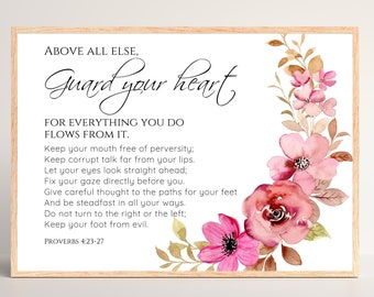 Proverbs 4:23 Print - Etsy