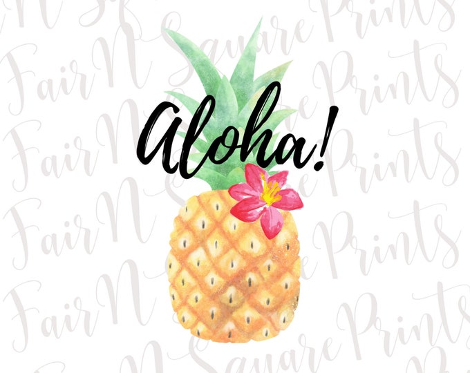 Aloha PNG, Pineapple, Clipart, Instant Download, Sublimation Graphics ...