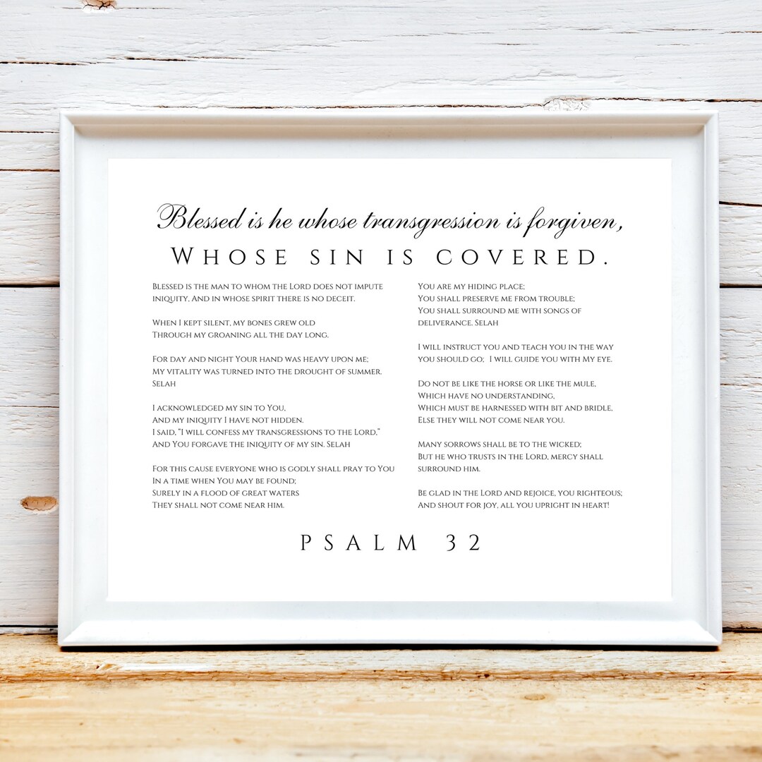 Psalm 32 Bible Verse Print: Christian Wall Art (digital Download) - Etsy