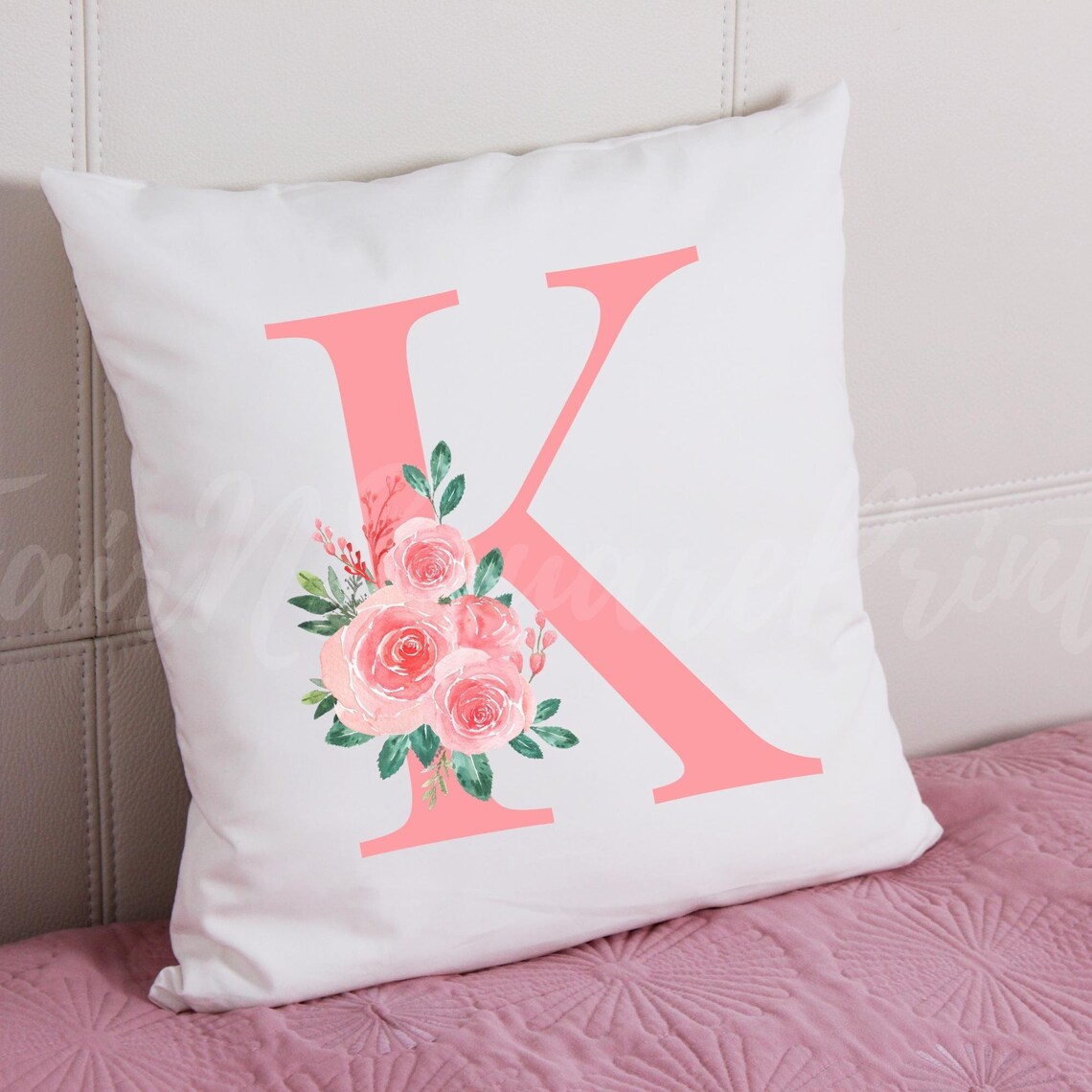 Initial K Pink Red Floral Png File for Sublimation/letter K - Etsy
