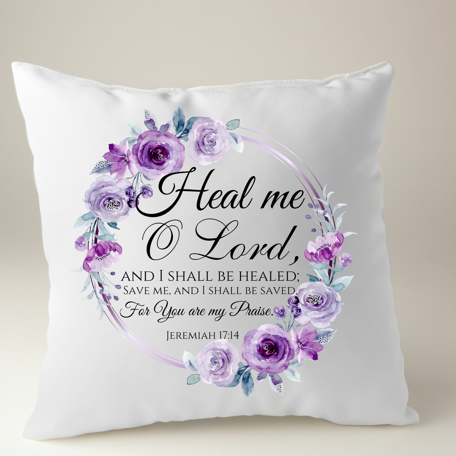 Jeremiah 17:14 Purple Floral Png File for Sublimation/heal Me O Lord ...