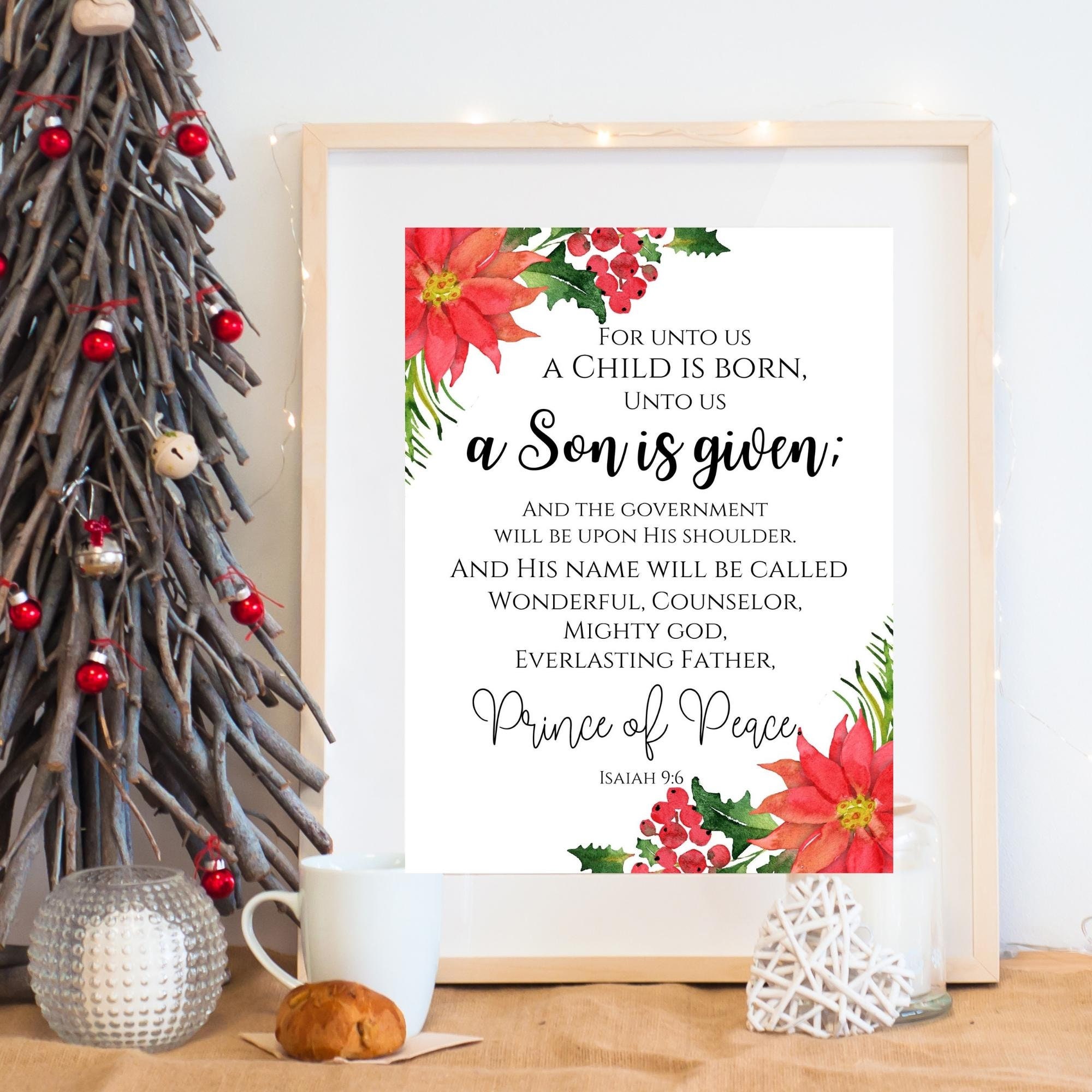 NKJV Isaiah 9:6 Print/for Unto Us a Child is Born - Etsy UK