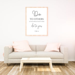 Do to Others as You Would Have Them Do to You - Luke 6:31 Print/golden ...