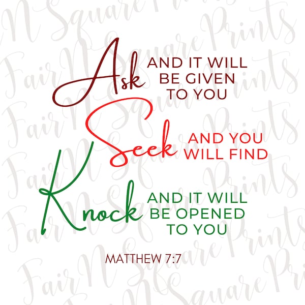 Matthew 7 7 - Etsy