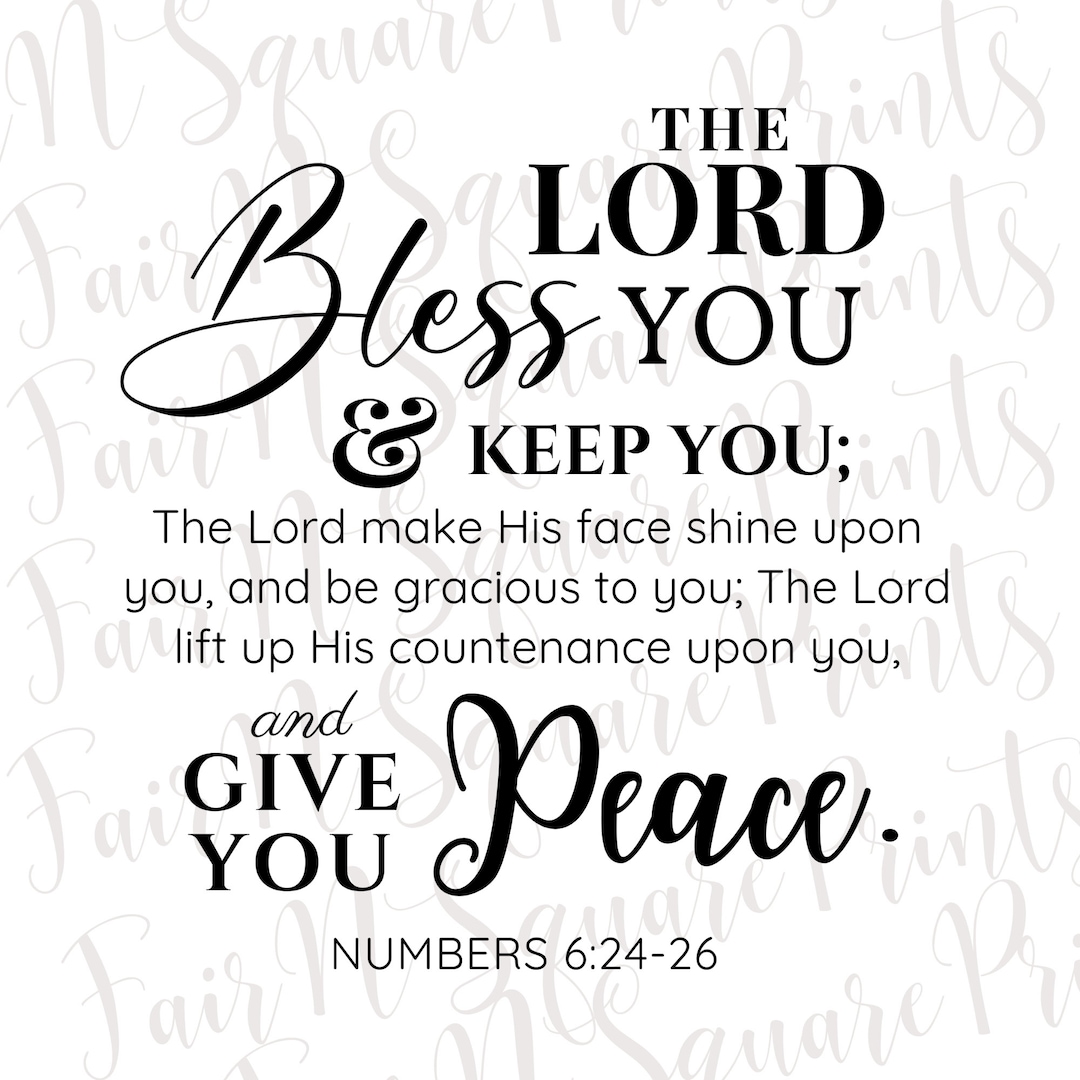 NKJV Numbers 6:24-26 Png File for Sublimation/the Lord Bless You Png ...