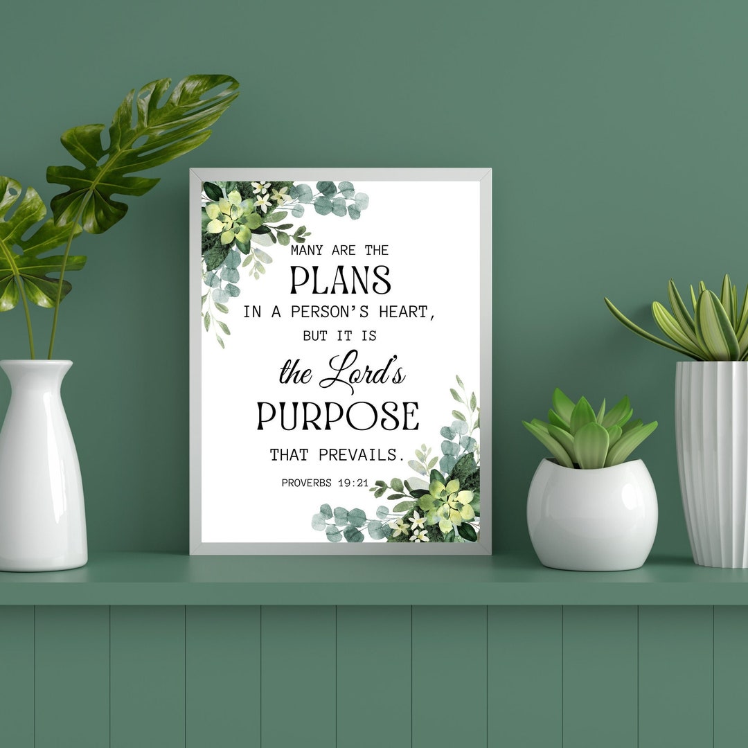 Inspirierende Vers Printable/Sprüche 19:21 Print/des Herrn Zweck, der ...