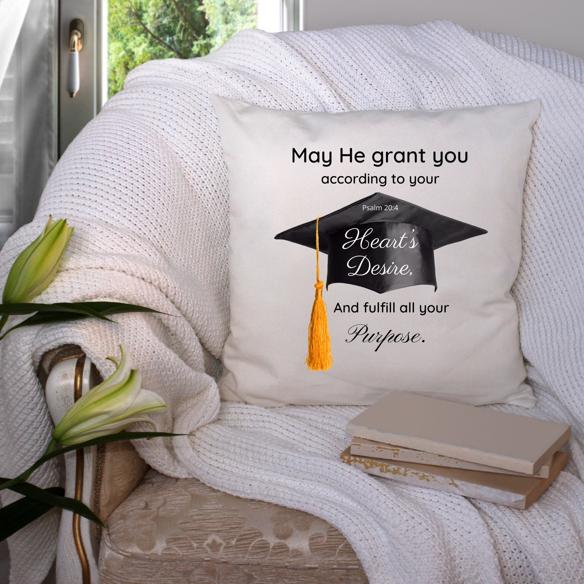 Psalm 20:4 Graduation Cap PNG, Christian Bible Verse (digital Download ...
