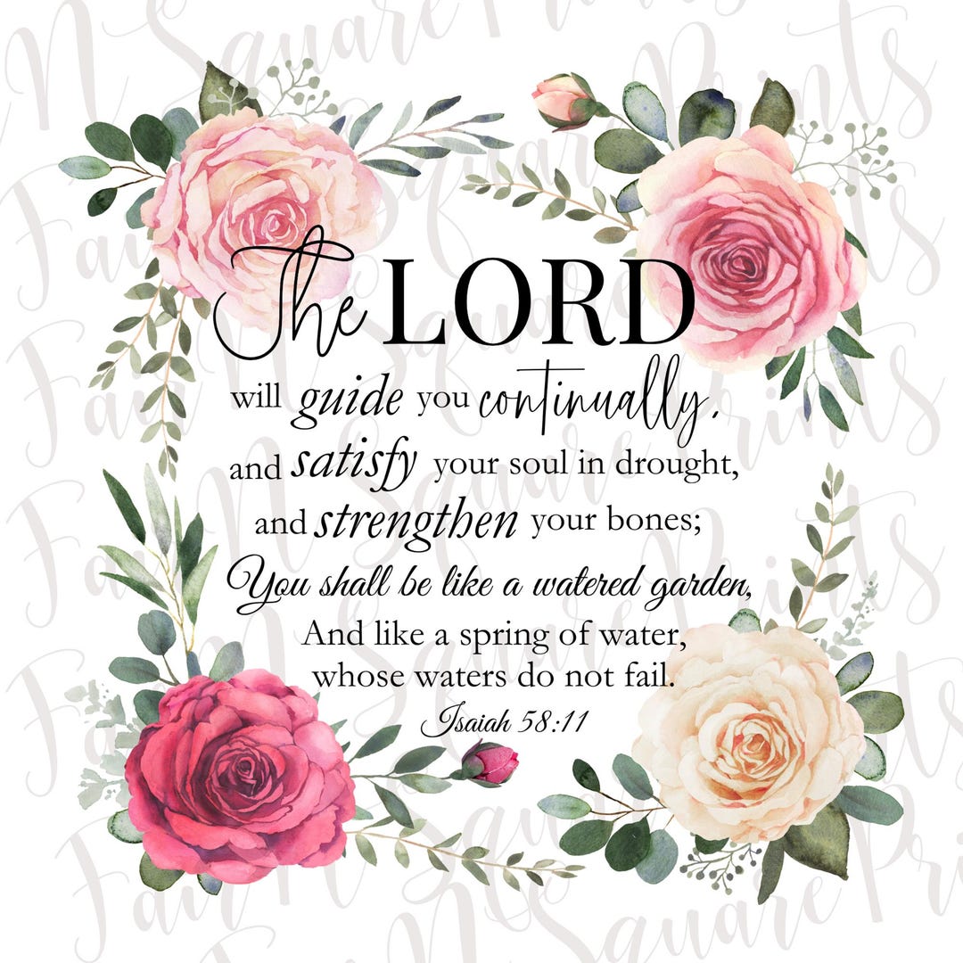 Isaiah 58:11 Floral Rose Wreath PNG File (digital Download) - Etsy