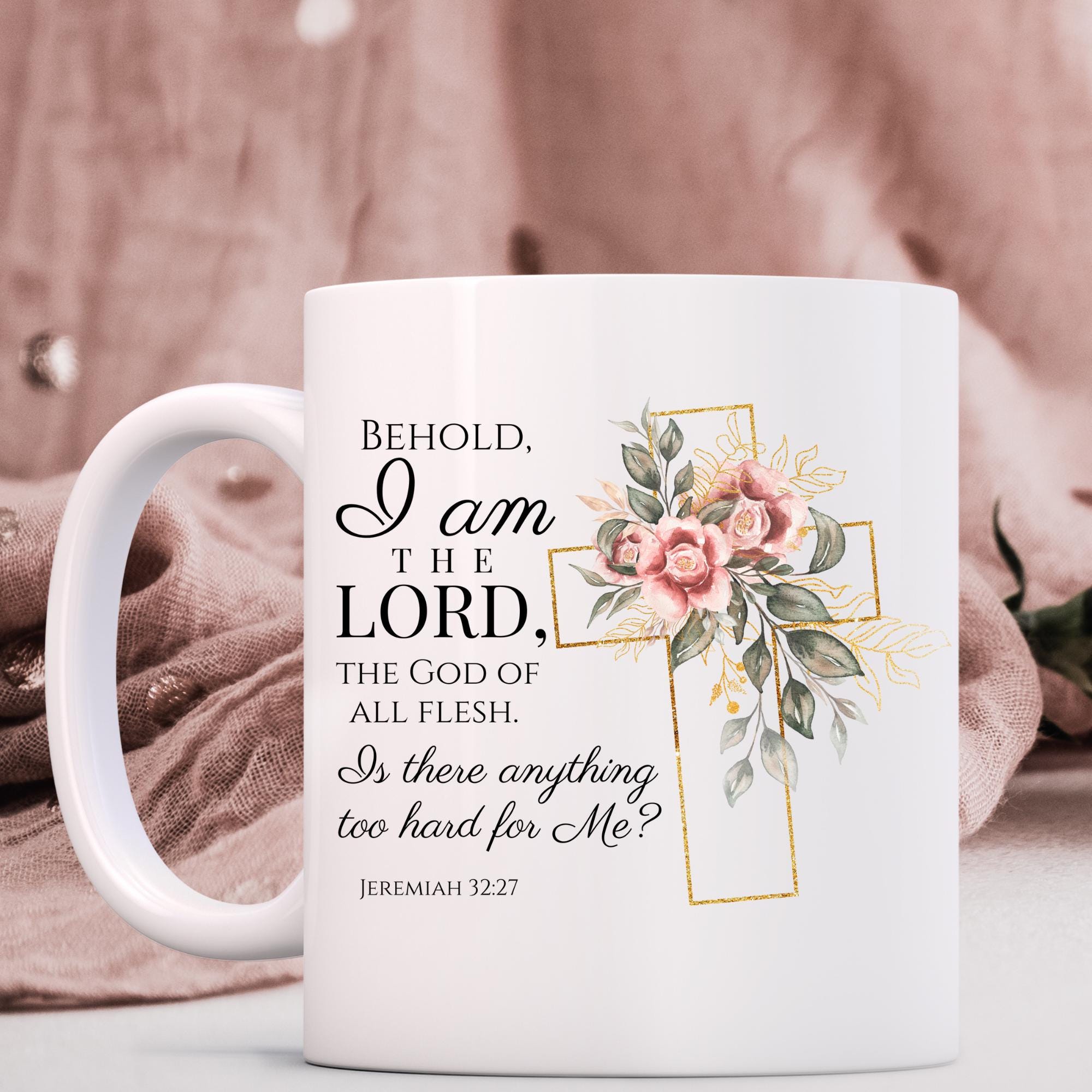 Jeremiah 32:27 Golden Cross With Flowers PNG (digital Download) - Etsy
