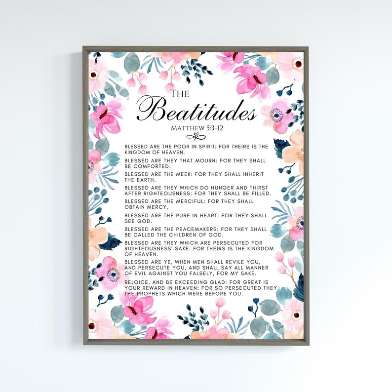 The Beatitudes KJV Printable Wall Art (digital Download) - Etsy