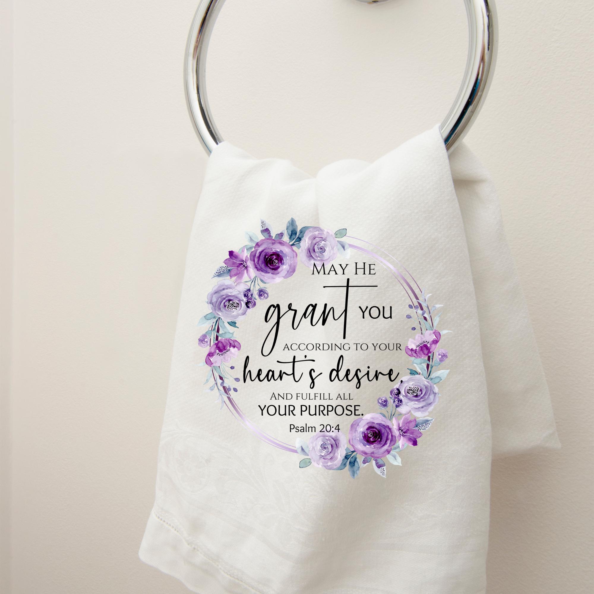 Psalm 20:4 Purple Floral Bible Verse PNG for Sublimation (digital ...