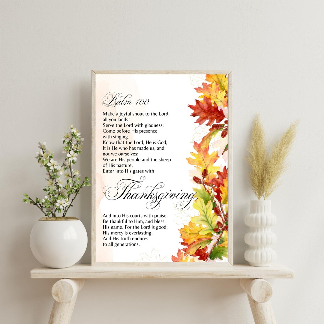 Psalm 100 Make a Joyful Noise Autumn Background Print/thanksgiving ...