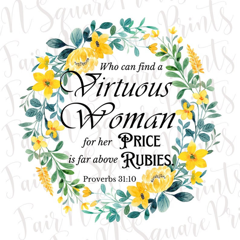 Virtuous Woman Png File for Sublimation/proverbs 31:10 Png File for ...
