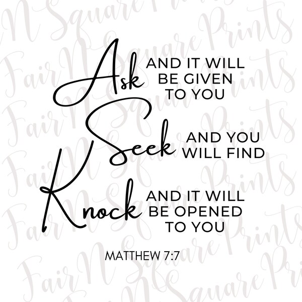 Ask Seek Knock - Etsy