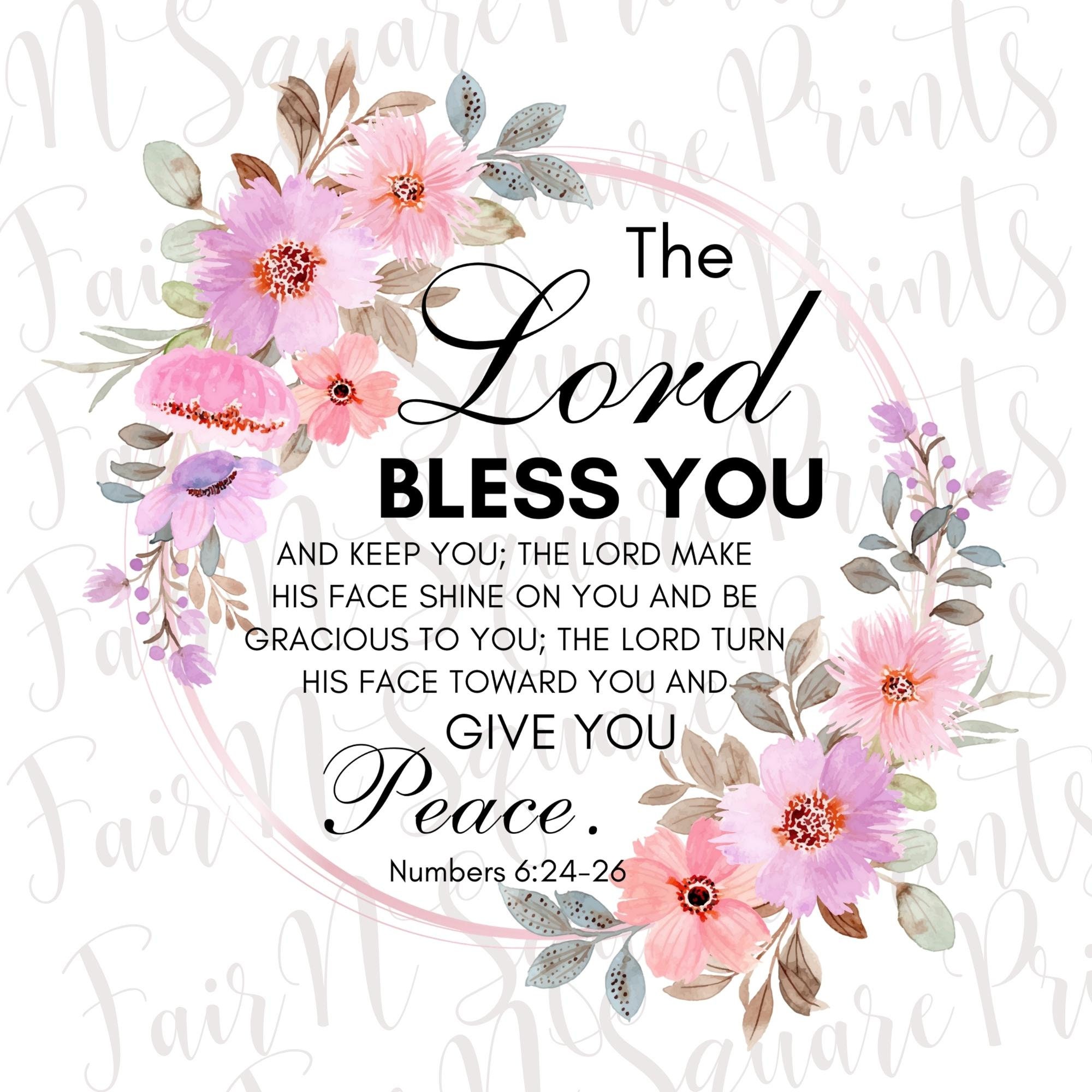 Numbers 6:24-26 NIV Png File for Sublimation/the Lord Bless | Etsy