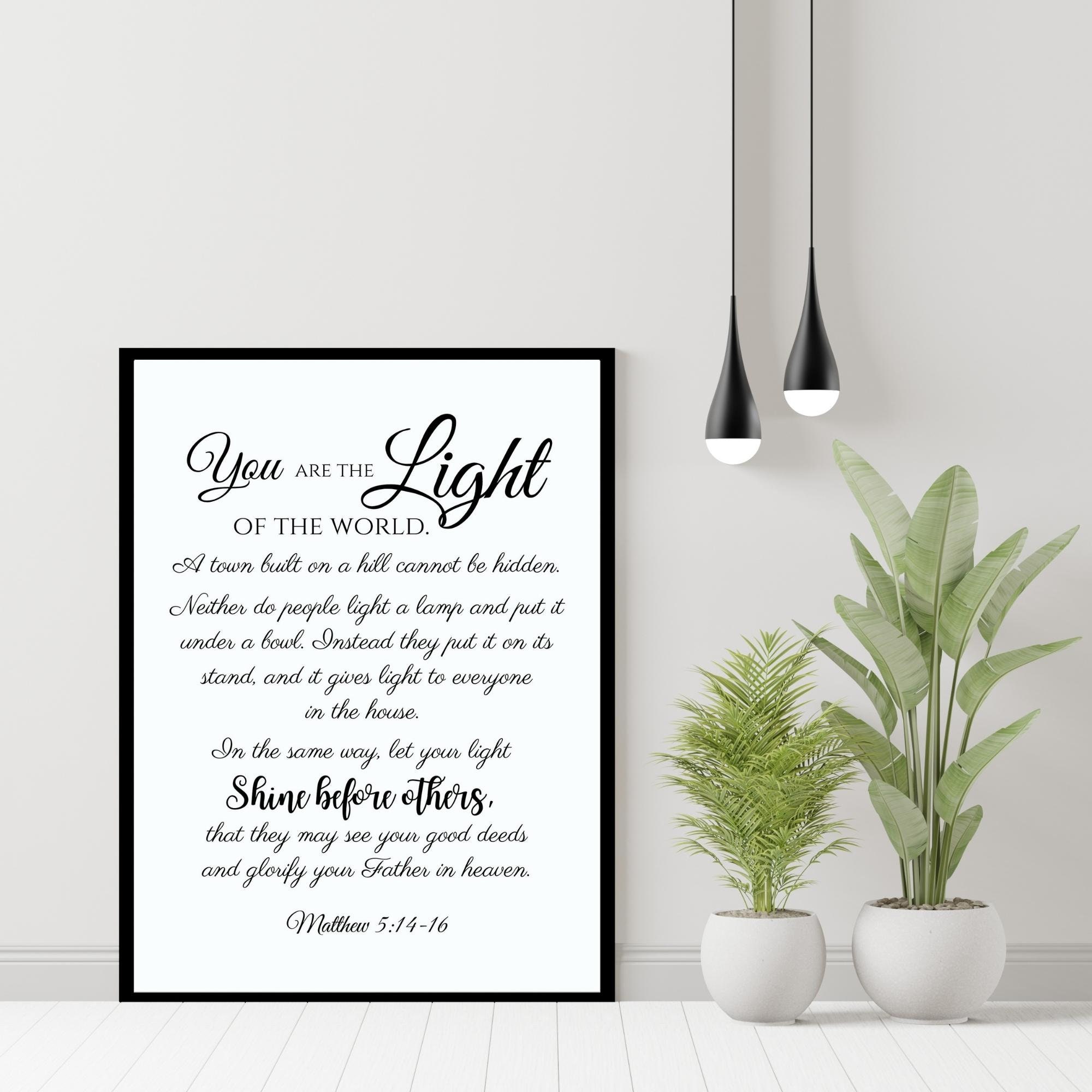 Matthew 5:14-16 Print/you Are the Light of the World | Etsy