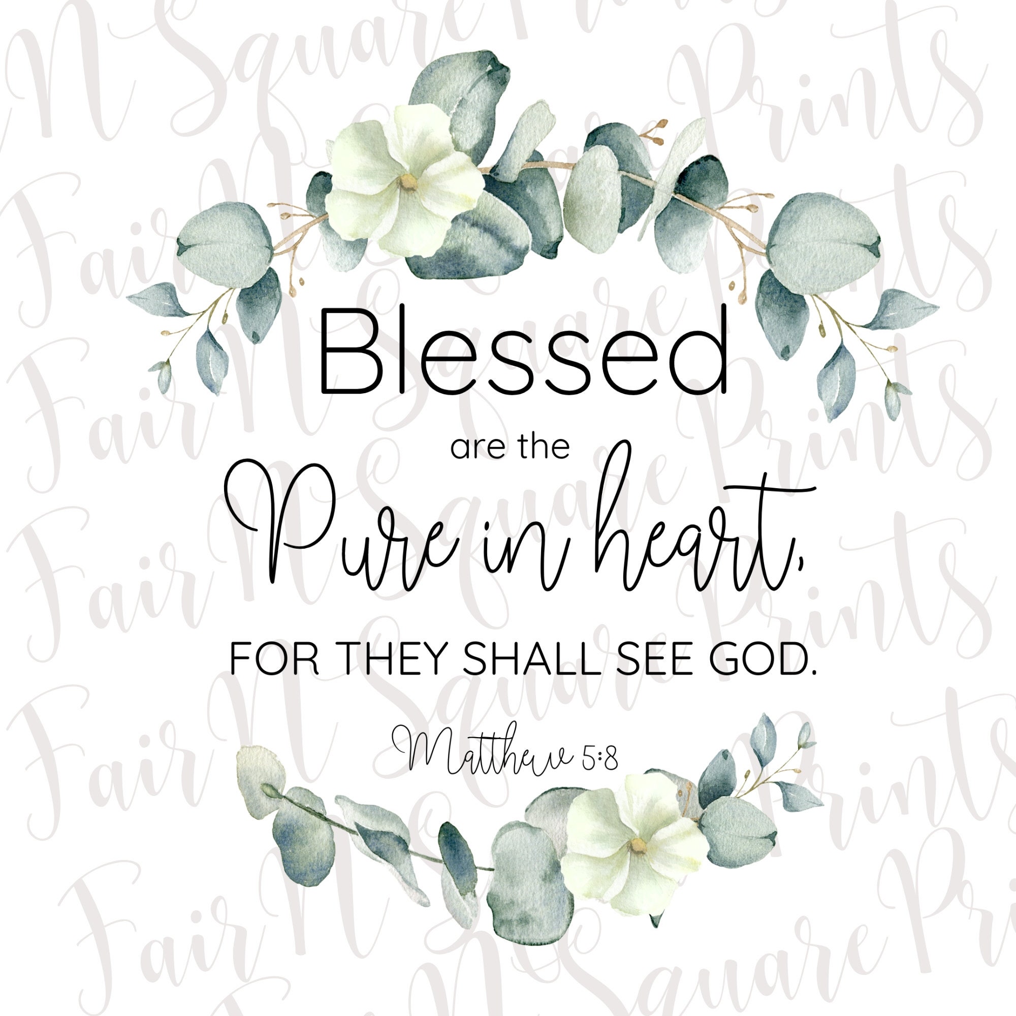 Blessed Are the Pure in Heart Png File for Sublimation/matthew - Etsy