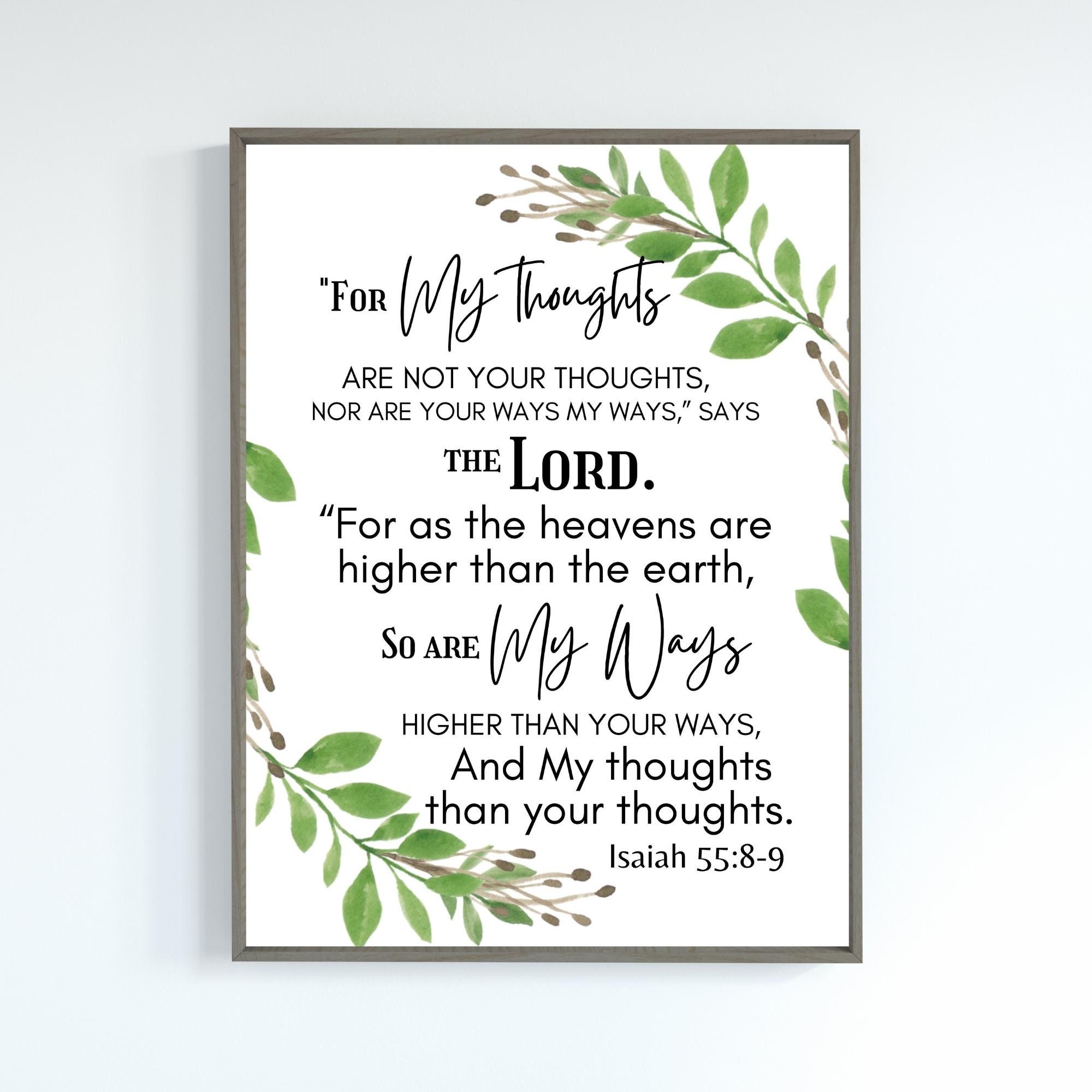 For My Thoughts Are Not Your Thoughts Isaiah 55:8-9 | Etsy