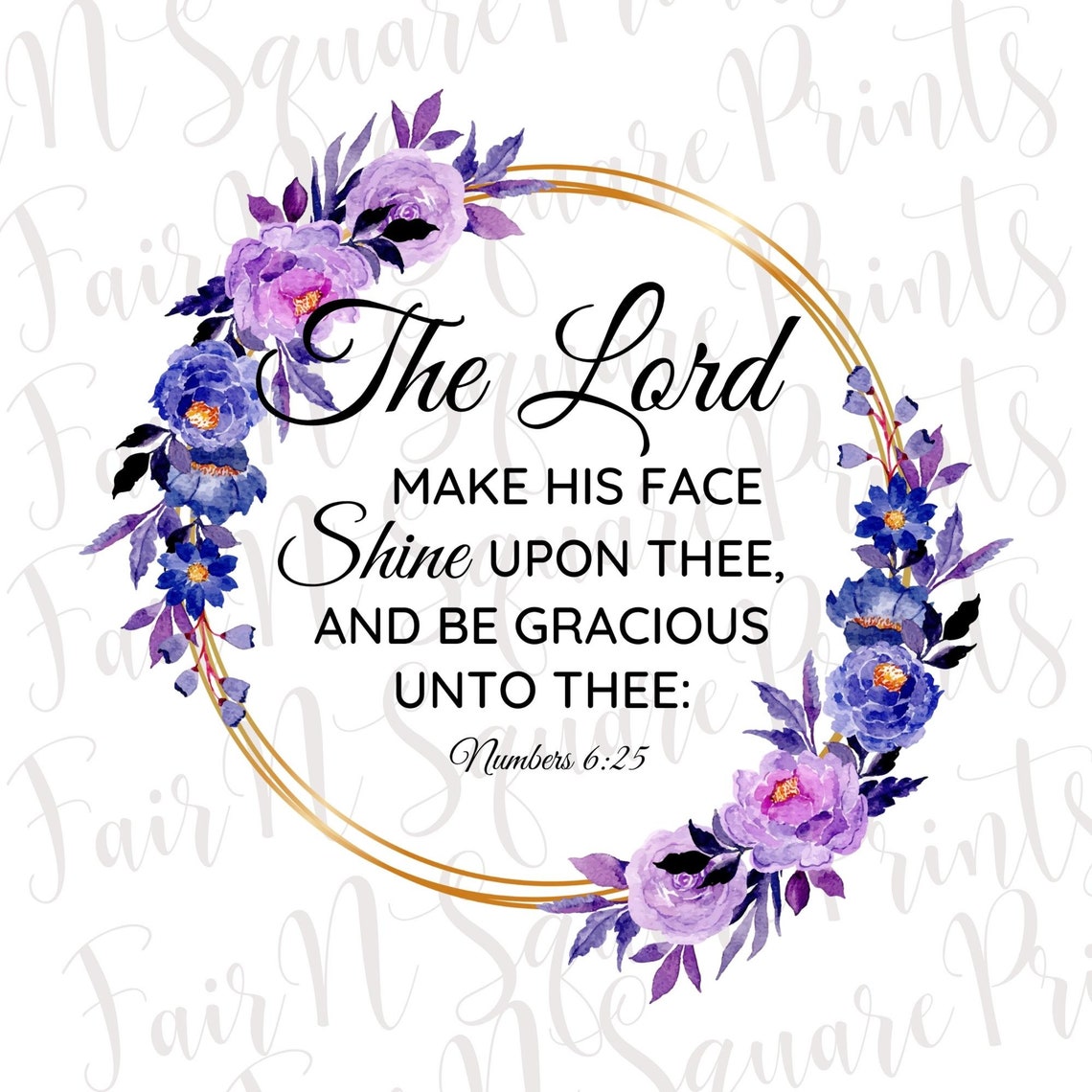 Numbers 6:25 KJV Png File Design/the Lord Make His Face Shine | Etsy
