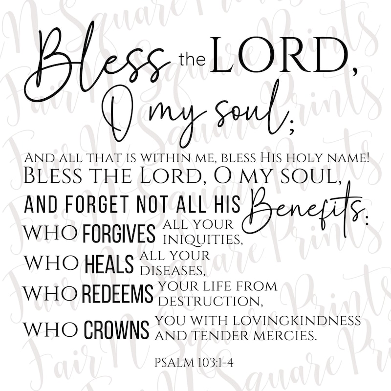 Psalm 103 Illustrations - Etsy