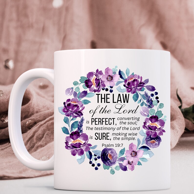 Psalm 19:7 Purple Floral Wreath - Christian Scripture (PNG Digital ...