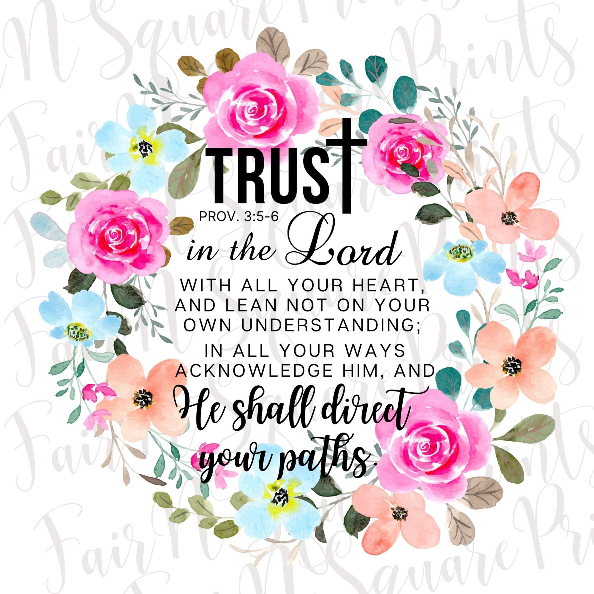 Trust in the Lord With All Your Heart Png File for - Etsy