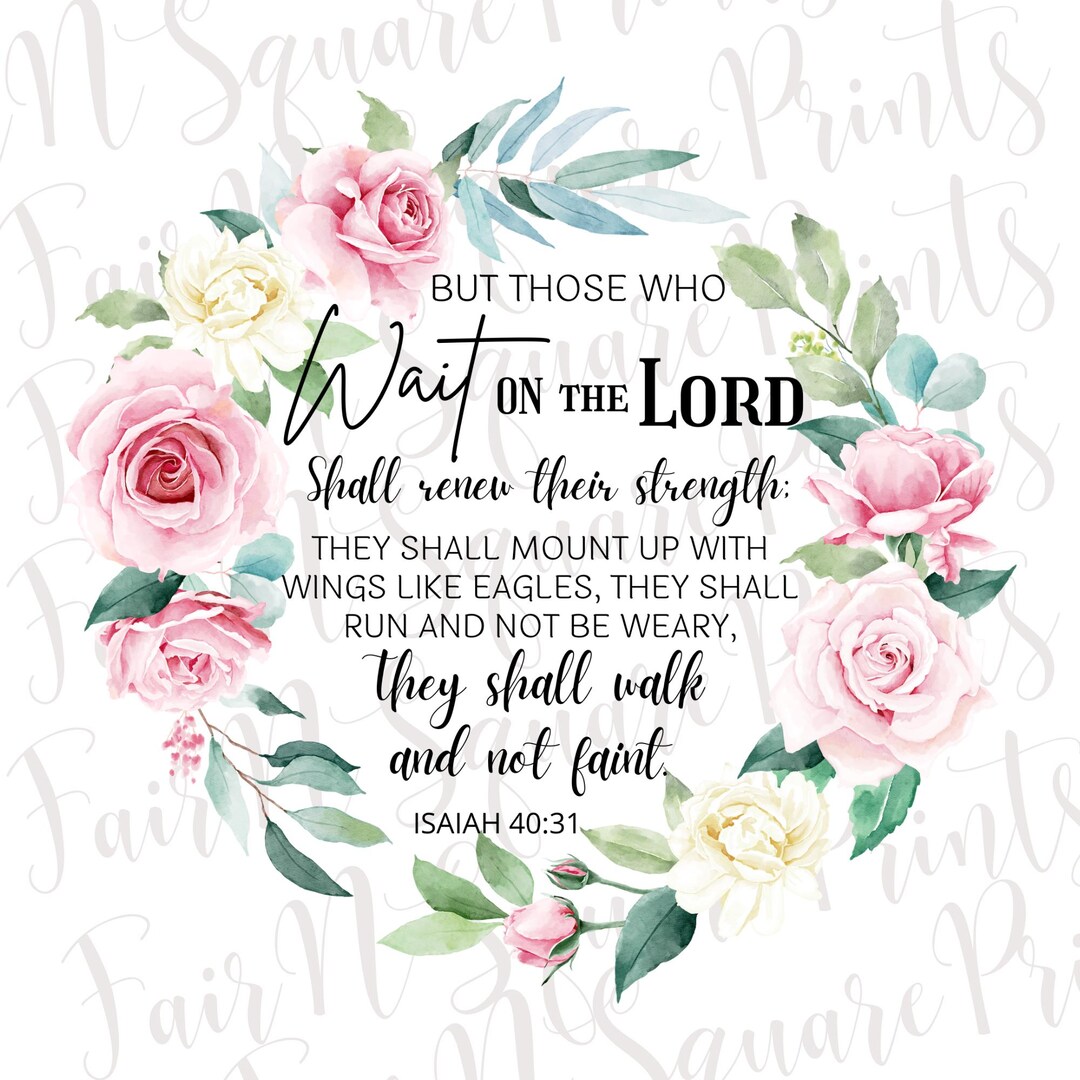 Isaiah 40:31 Pink Rose Wreath (PNG Digital Download) - Etsy