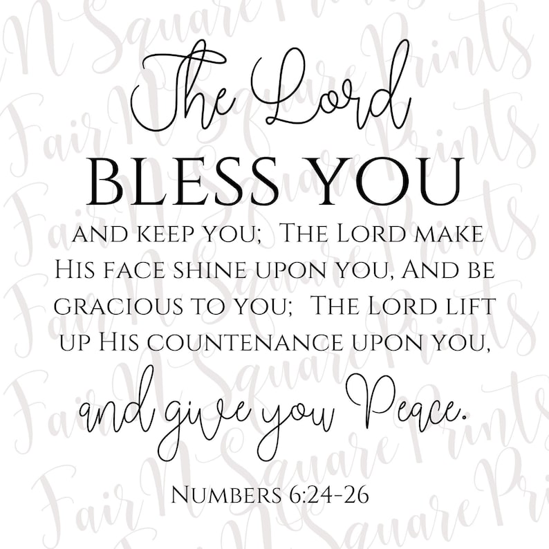 NKJV Numbers 6:24-26 Png File for Sublimation/the Lord Bless - Etsy