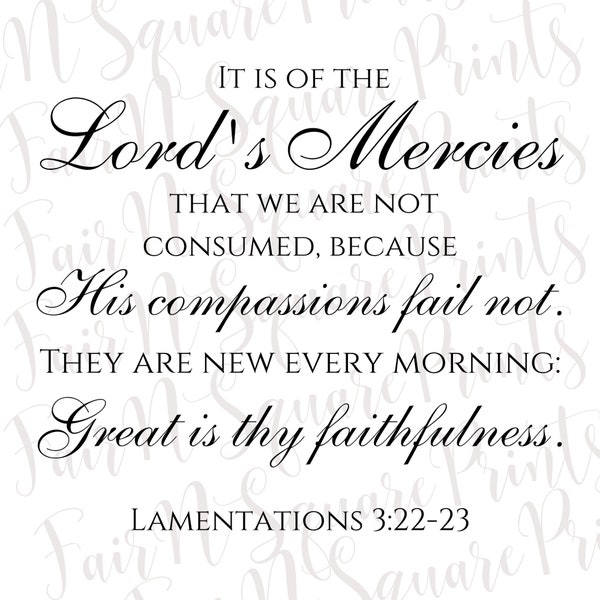 Lamentations 3 22 23 - Etsy