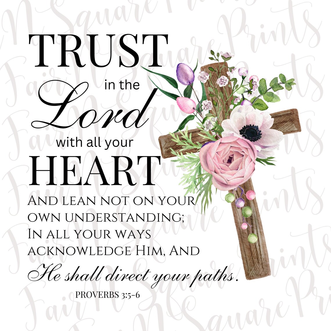 Proverbs 3:5-6 NKJV Png File/trust in the Lord With All Your - Etsy