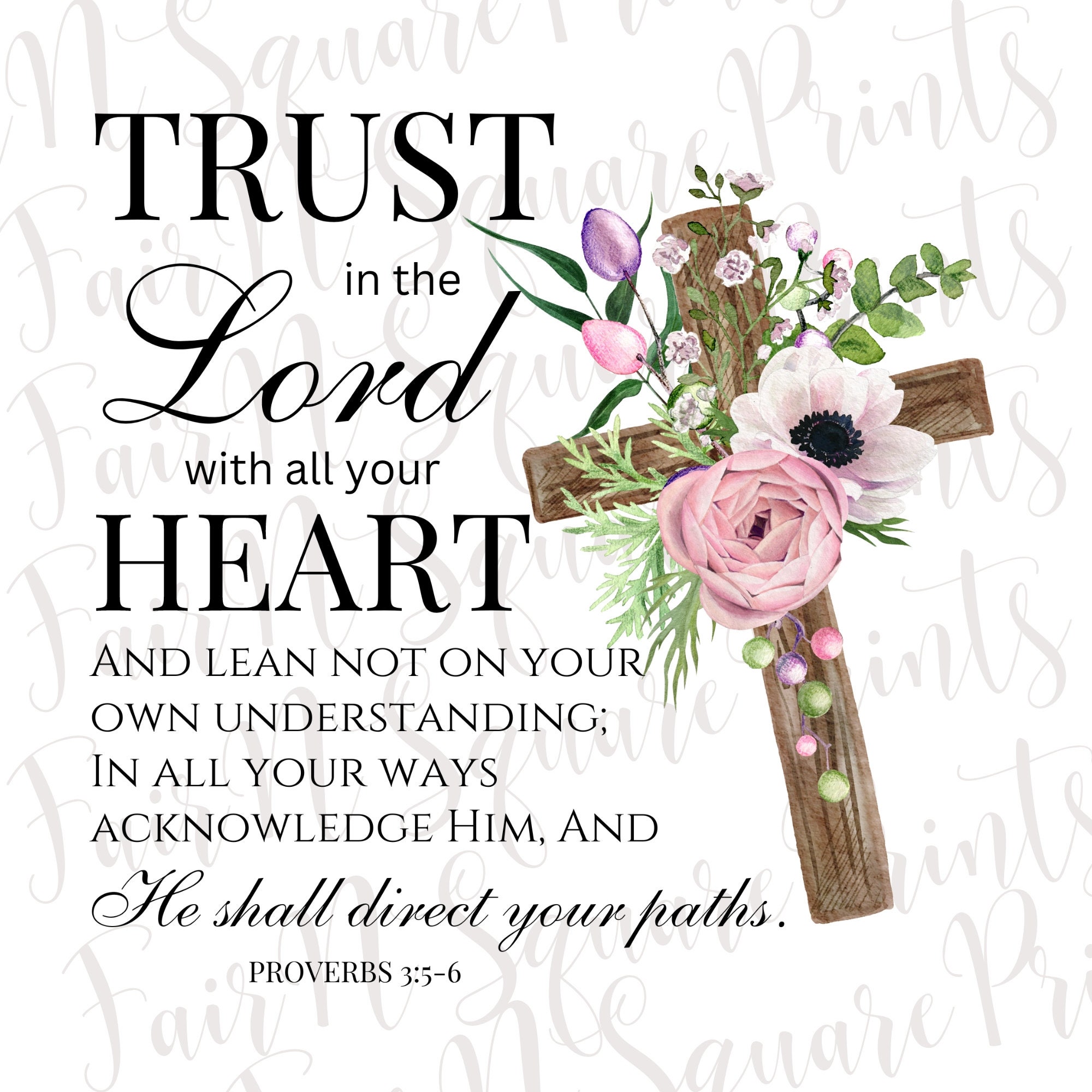 Proverbs 3:5-6 NKJV Png File/trust in the Lord With All Your - Etsy